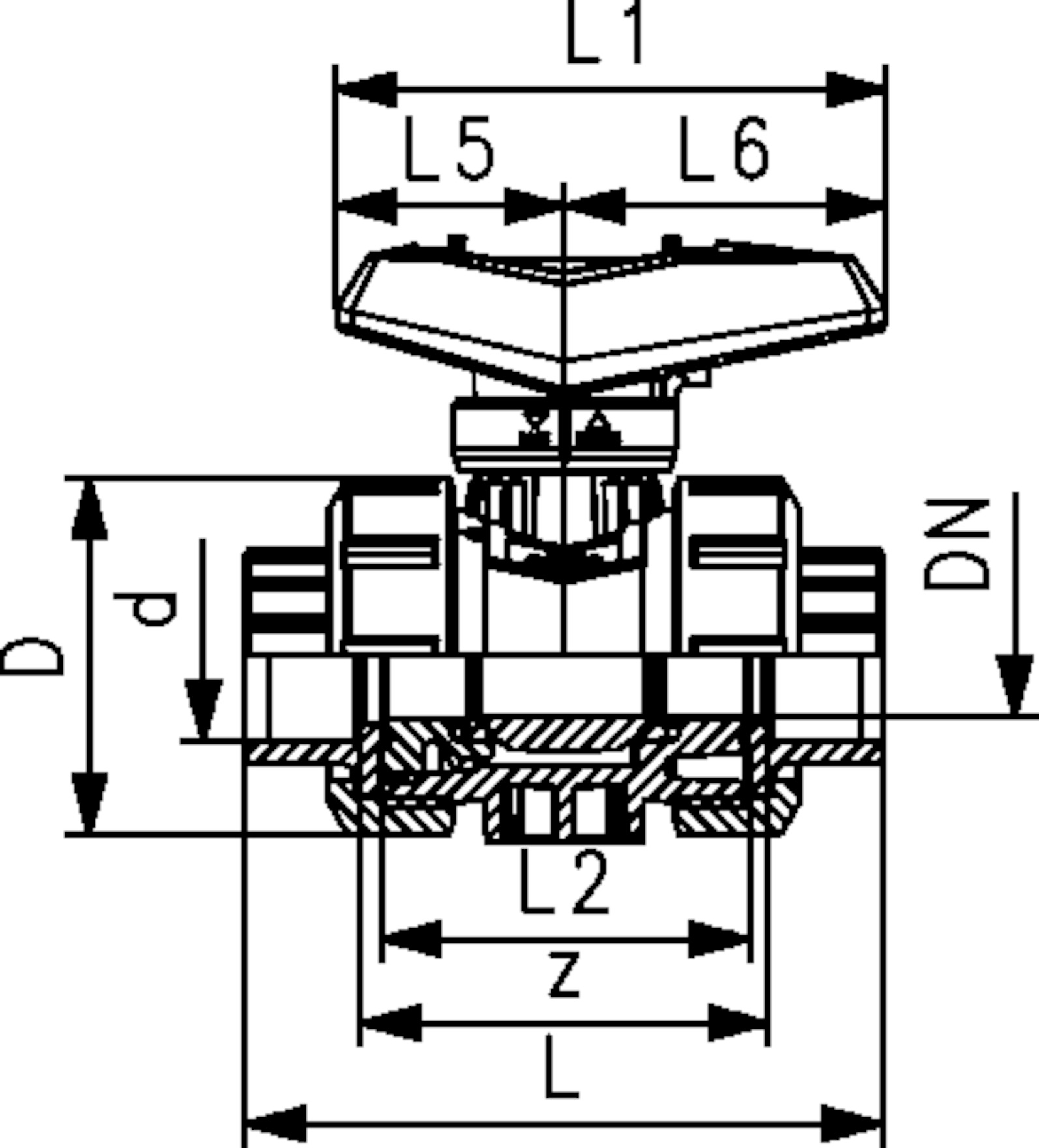 Kulový ventil typ 546 Pro PVC-U | TITAN-PLASTIMEX